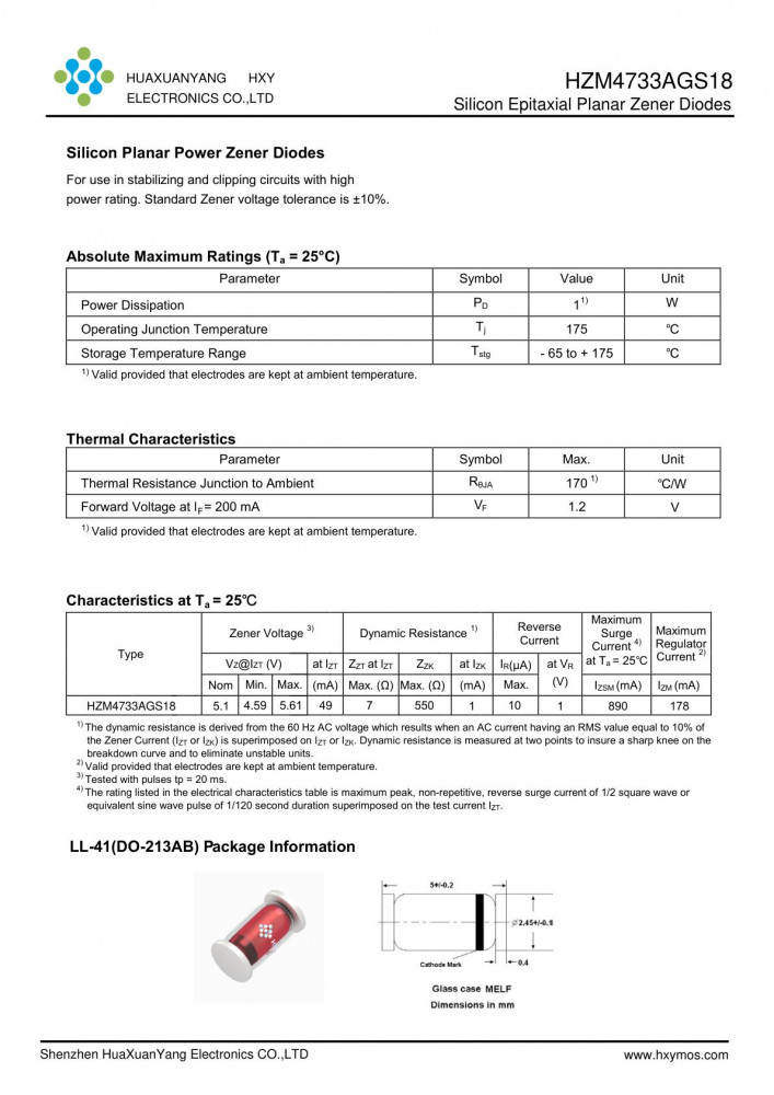HZM4733AGS18 datasheet page 1