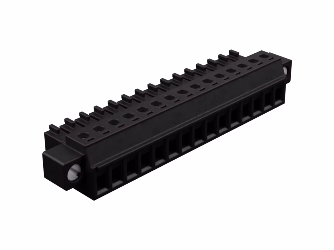 3.81mm Pitch Eurostyle Horizontal Plug, with Retention Screws and Standard Imprinting, Gold (Au) Plated, Black, 15 Circuits for sale