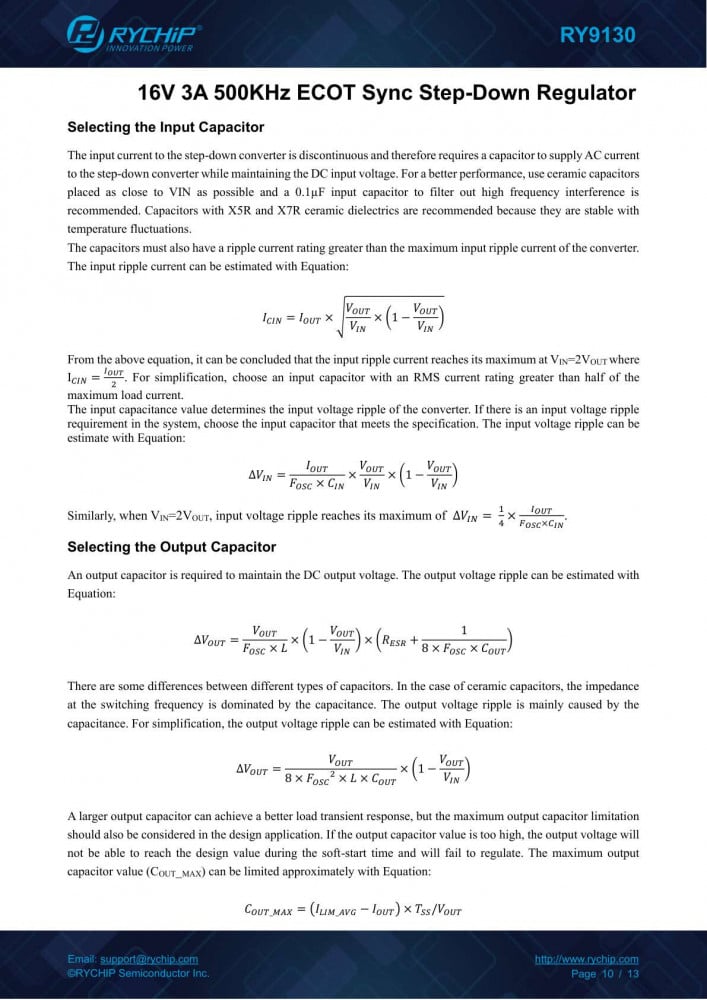 RY9130 datasheet page 10