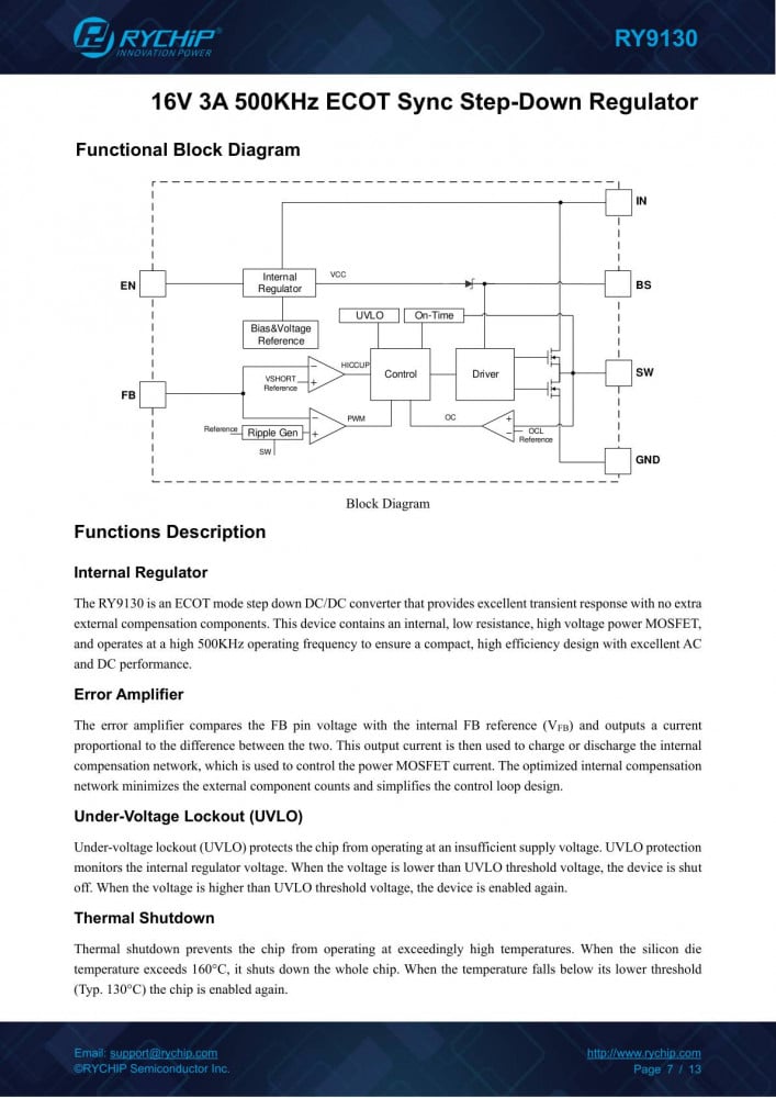 RY9130 datasheet page 7