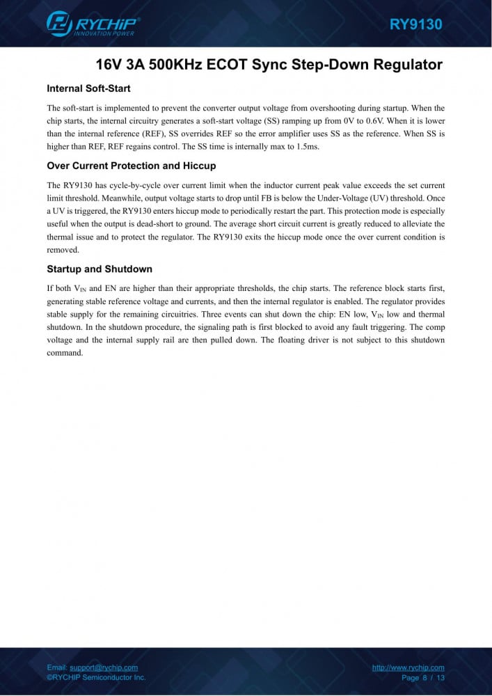 RY9130 datasheet page 8