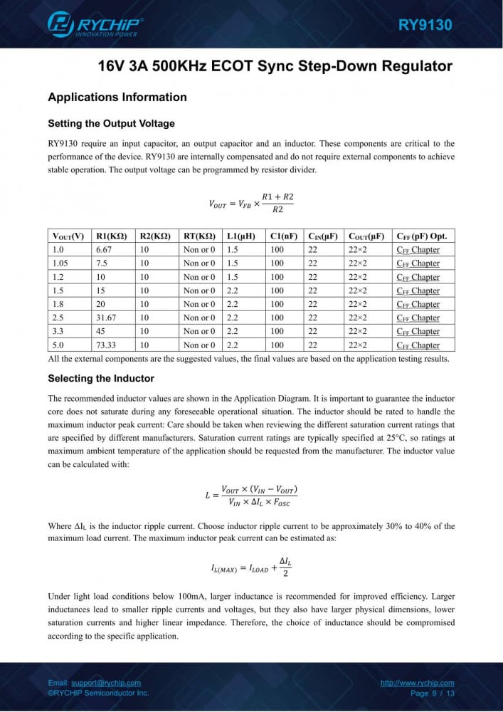 RY9130 datasheet page 9
