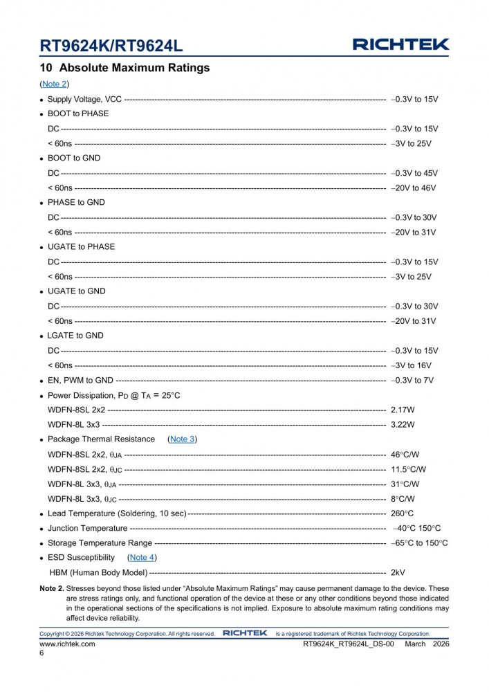 RT9624K RT9624L datasheet preview, page 6