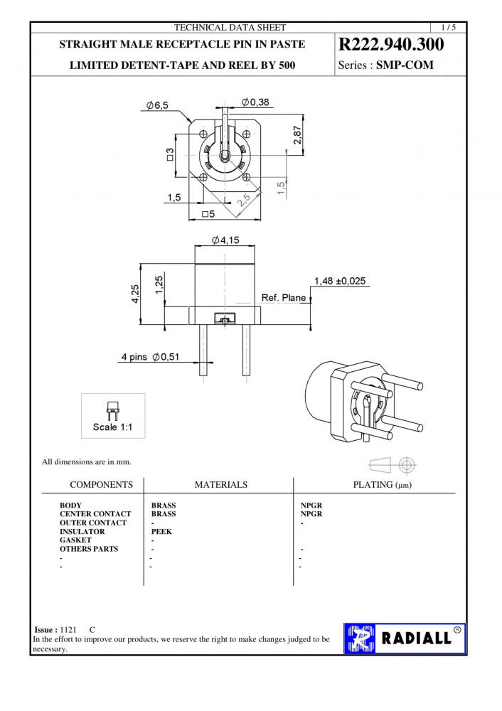 Radiall R222940300 document page 1