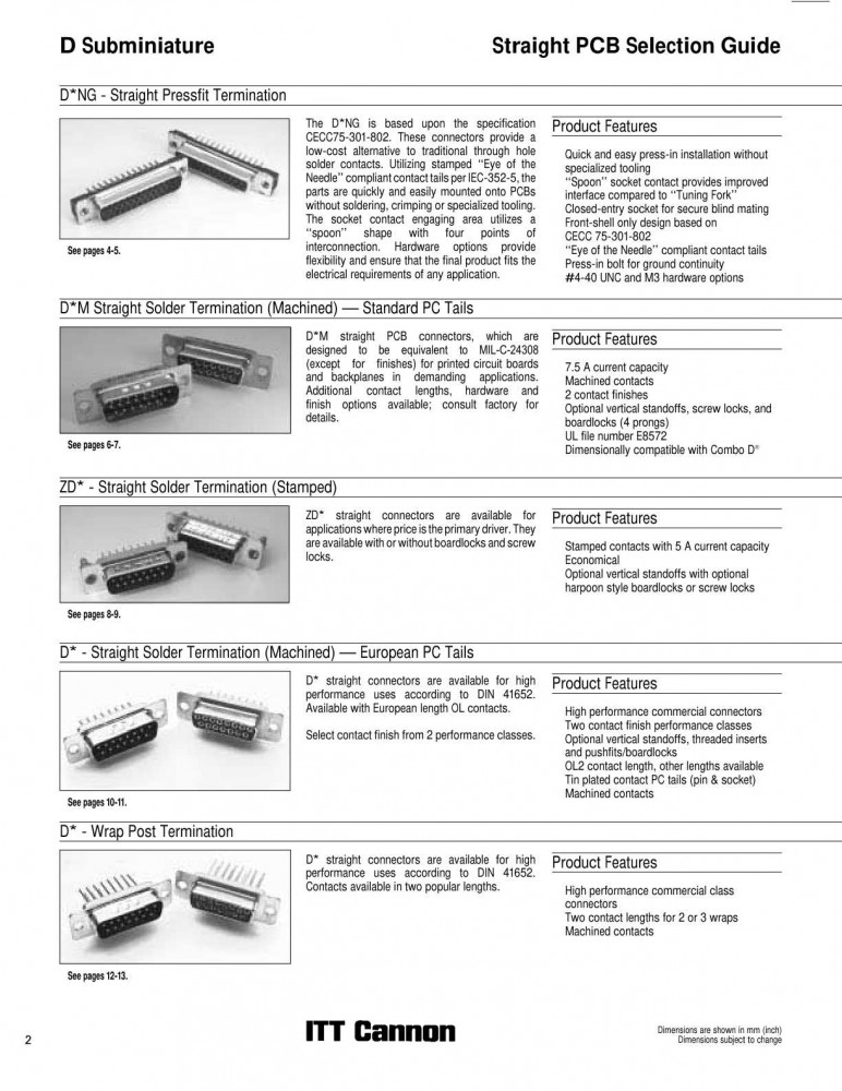 ITT CANNON D-Sub catalog page 3