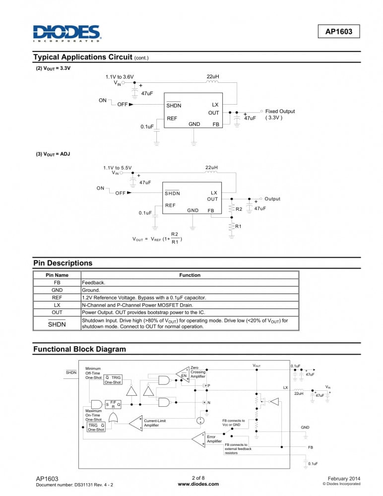 AP1603 datasheet page 2