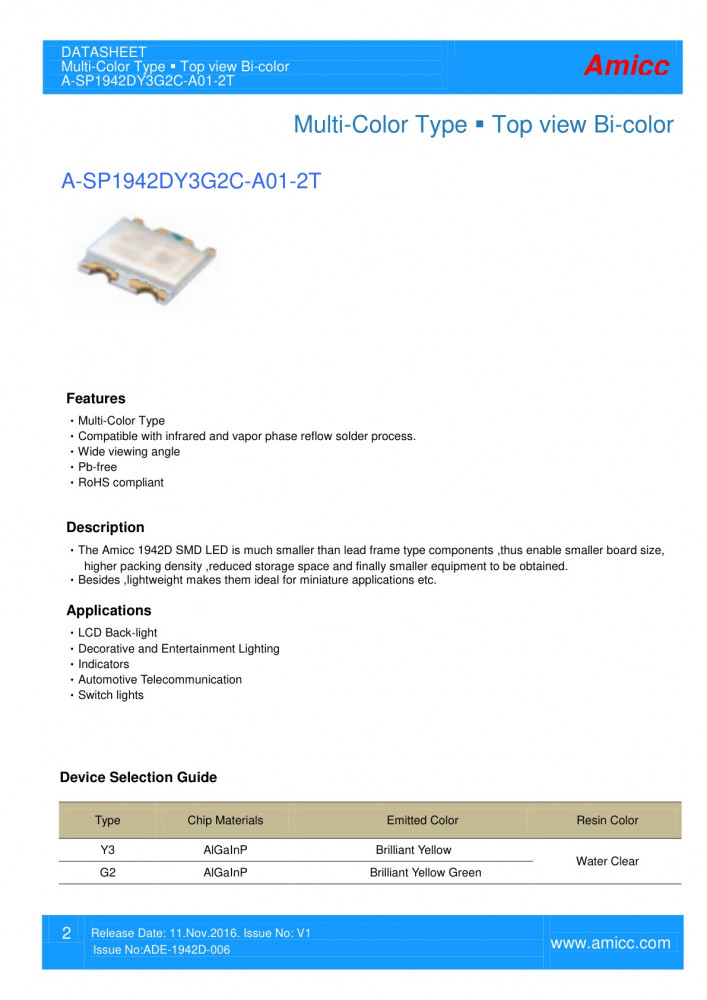 A-SP1942DY3G2C-A01-2T datasheet page 2