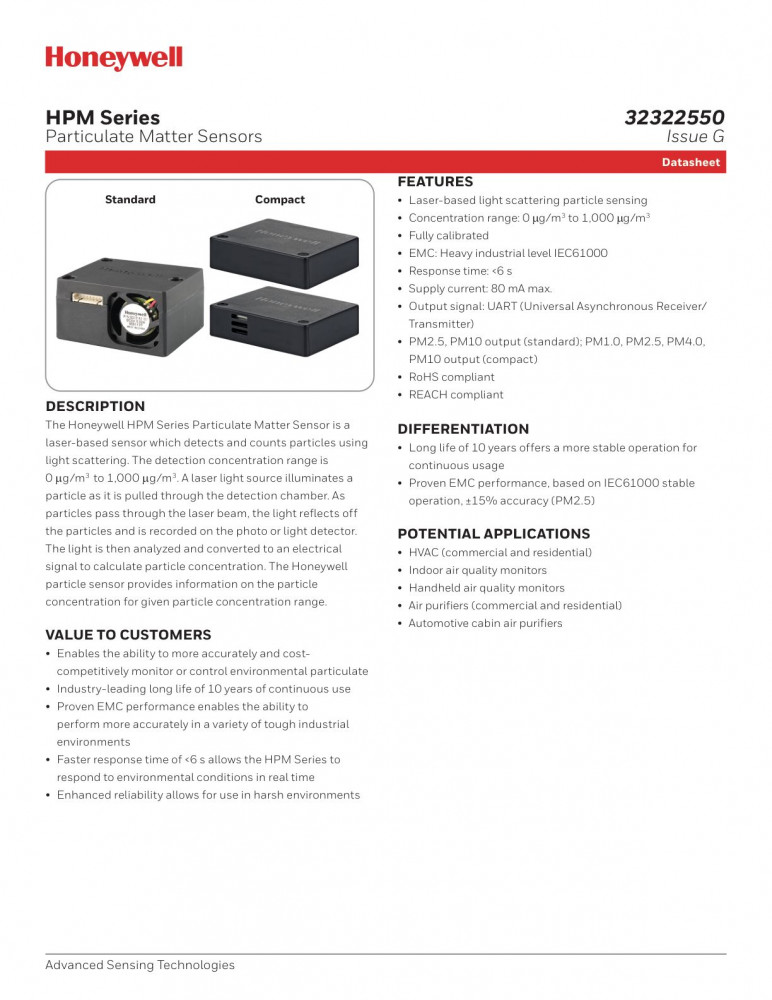 HPMA115C0-004 datasheet page 1