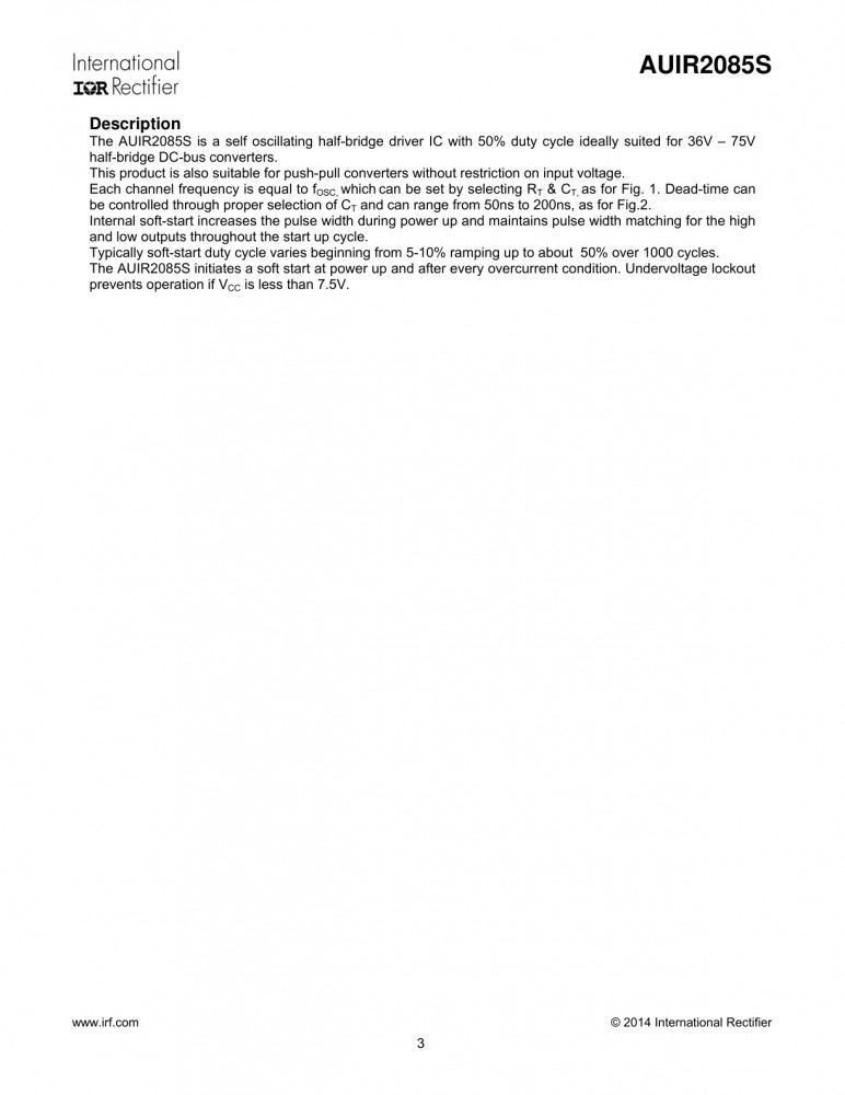AUIR2085STR technical document page 3