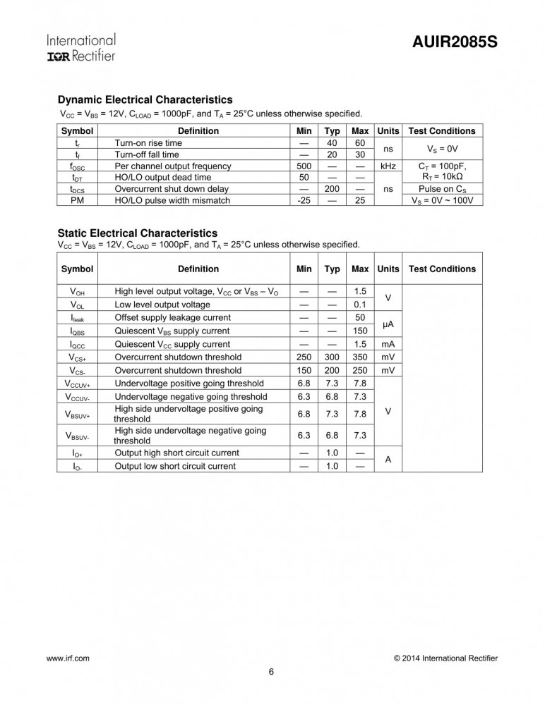 AUIR2085STR technical document page 6