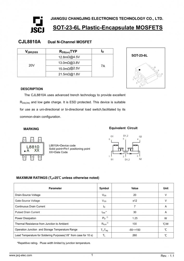 CJL8810A datasheet page 1