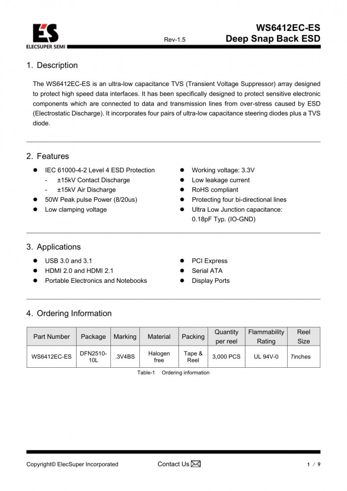 WS6412EC-ES technical document page 1