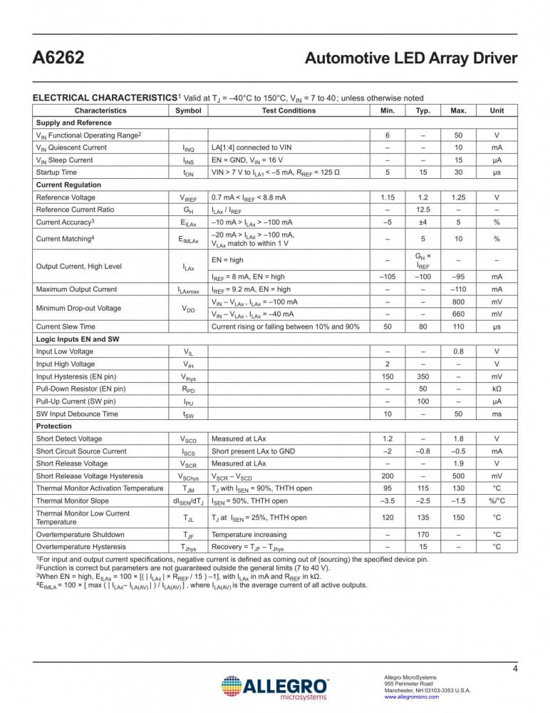A6262 datasheet page 4