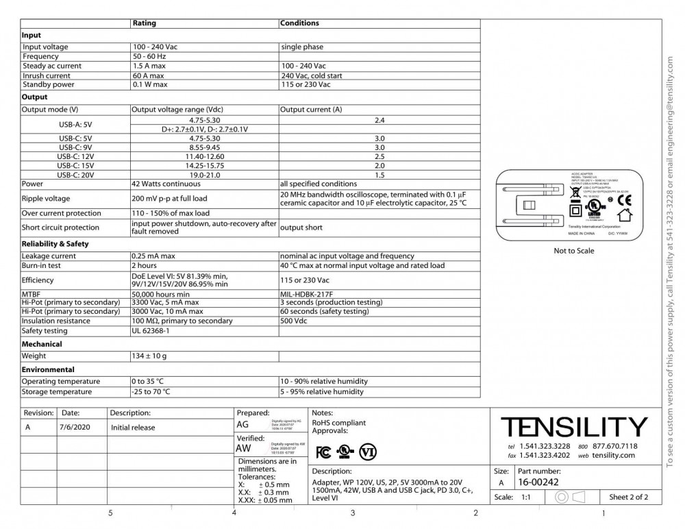 Tensility International 16-00242 electrical specifications, page 2