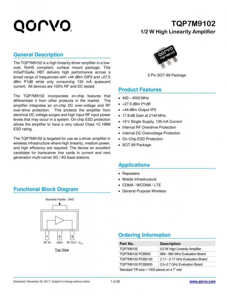 TQP7M9102 datasheet page 1