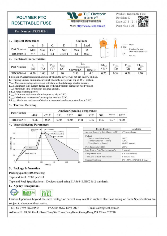TRC050Z-4 technical document preview