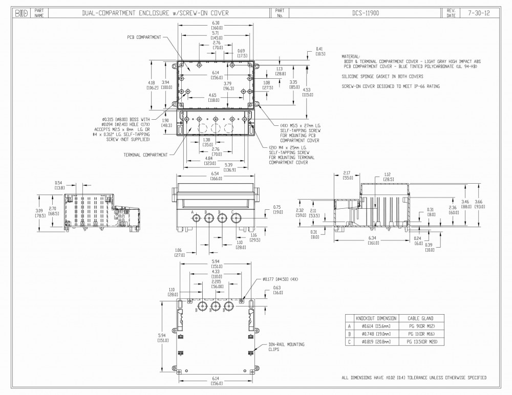 Bud Industries DCS-11900 product document image