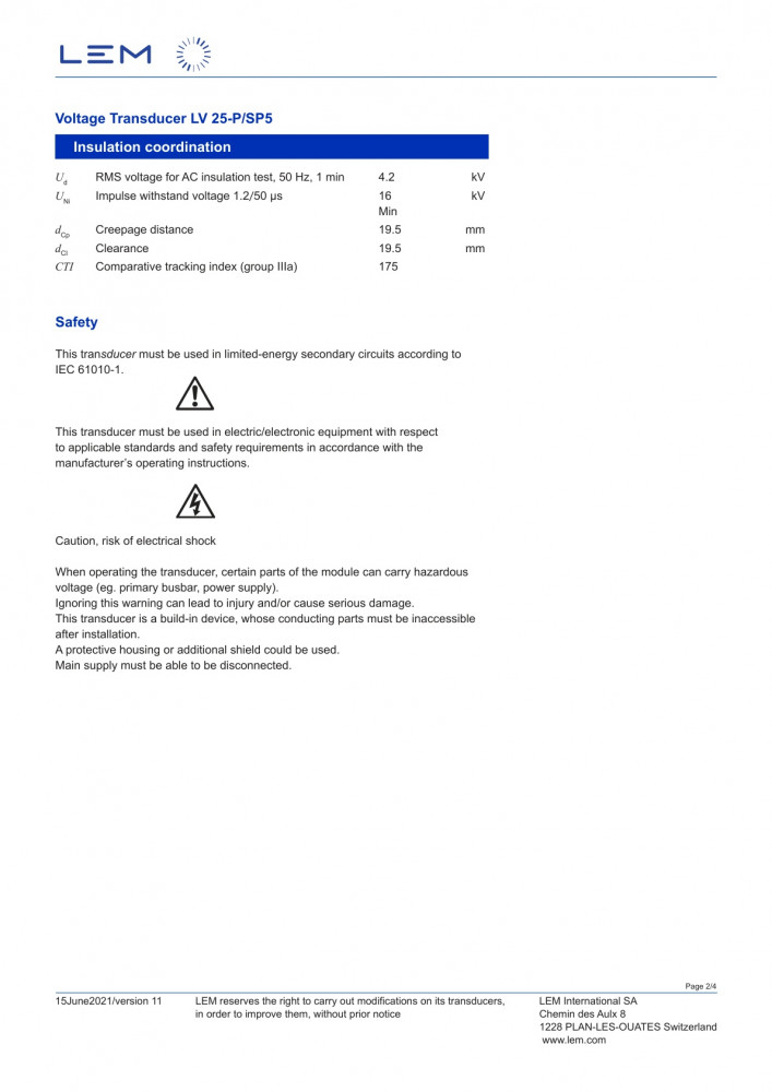 LV25-P/SP5 datasheet page 2