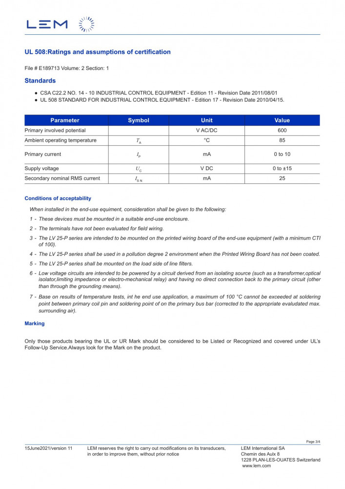 LV25-P/SP5 datasheet page 3