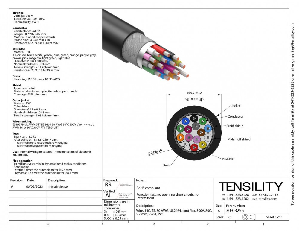 30-03255 product specification drawing
