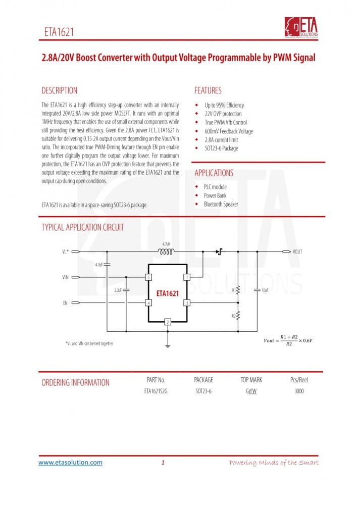 ETA1621S2G datasheet page 1
