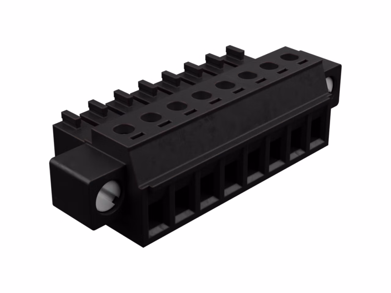 3.81mm Pitch Eurostyle Horizontal Plug, with Retention Screws and Standard Imprinting, Gold (Au) Plated, Black, 8 Circuits for sale