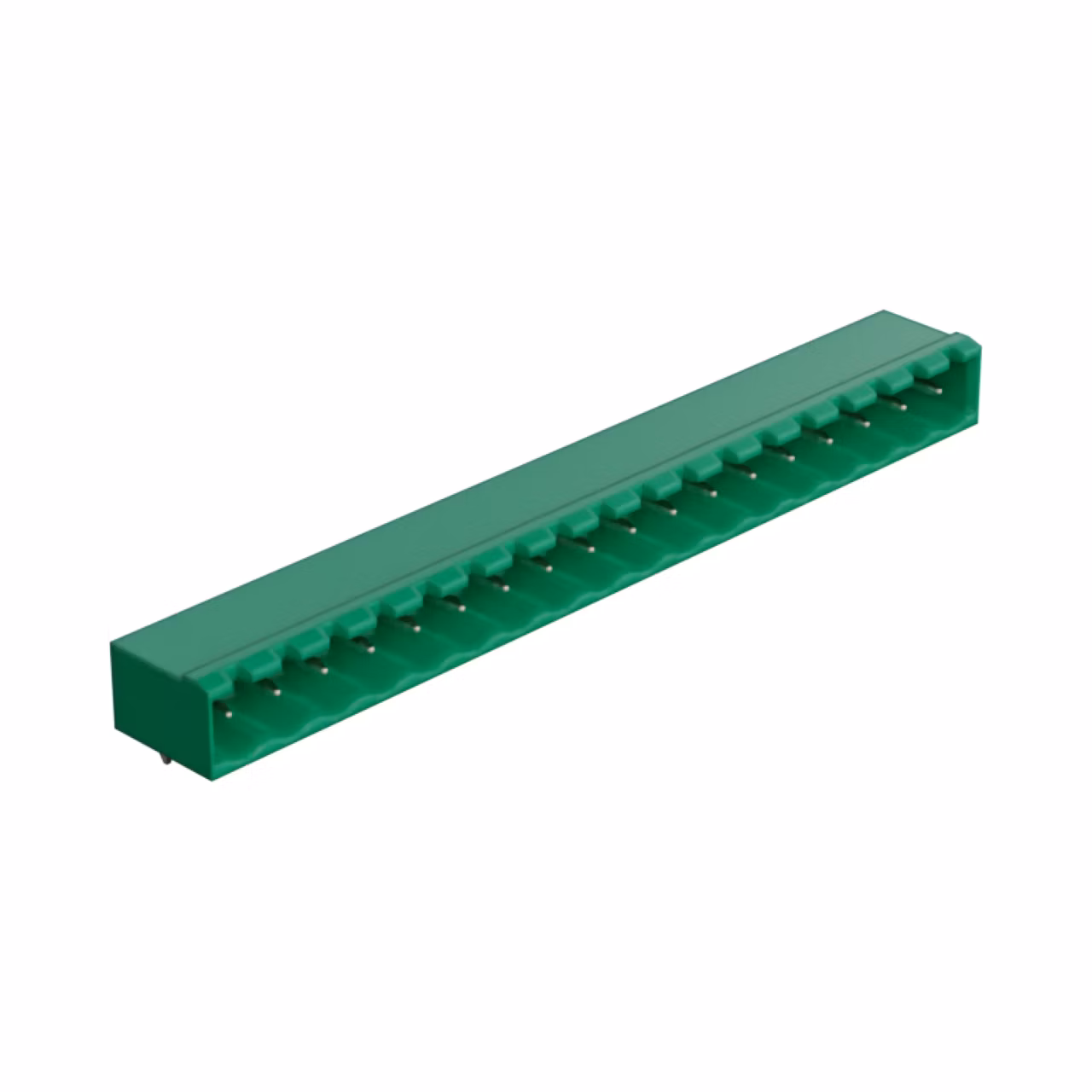 5.08mm Pitch Eurostyle Right-Angle PCB Header, Green Housing, 18 Circuits for sale