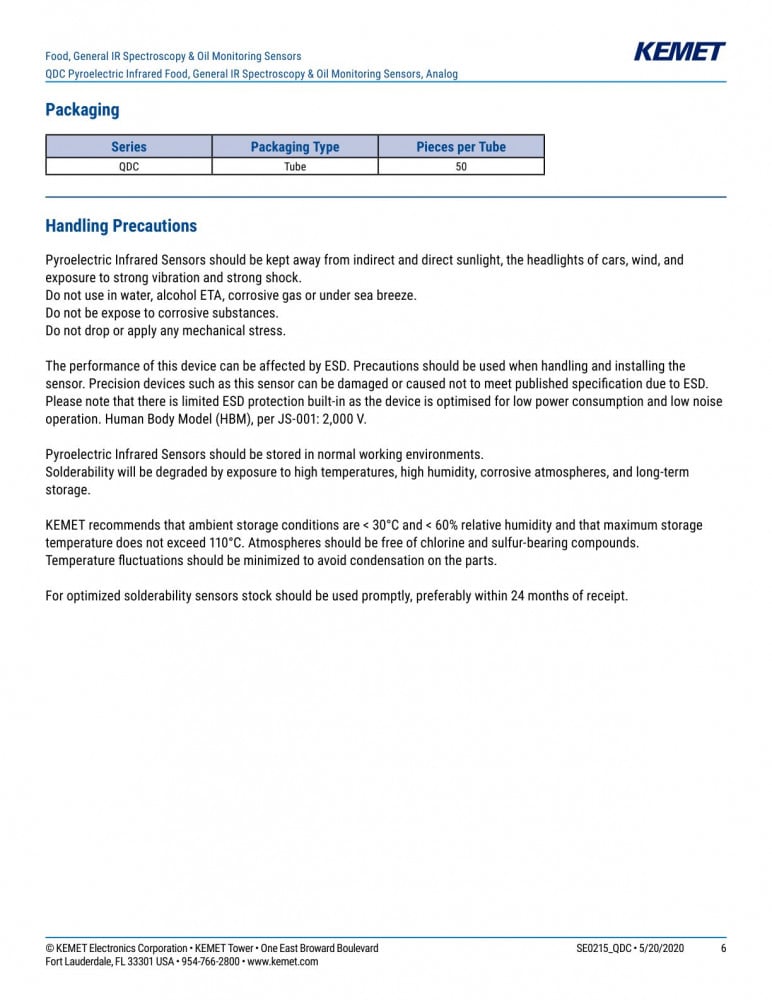 KEMET USEQDCDASUG100 datasheet page 6
