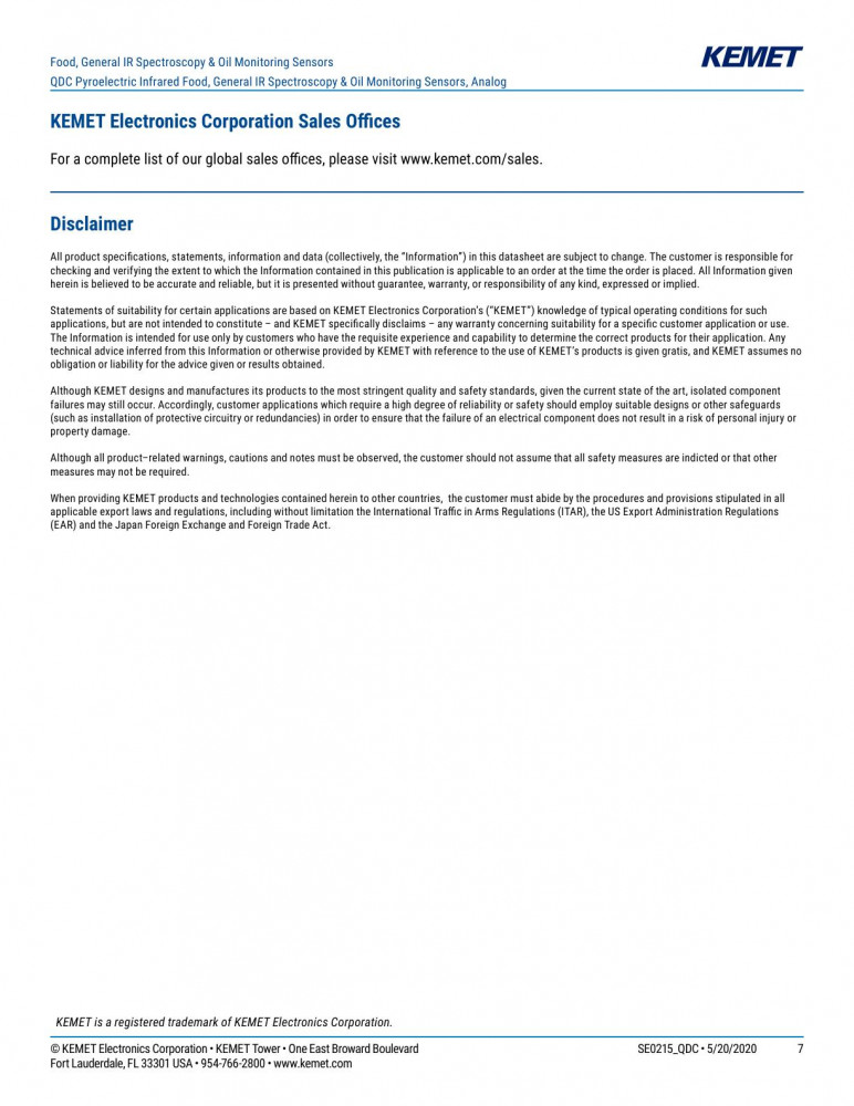 KEMET USEQDCDASUG100 datasheet page 7