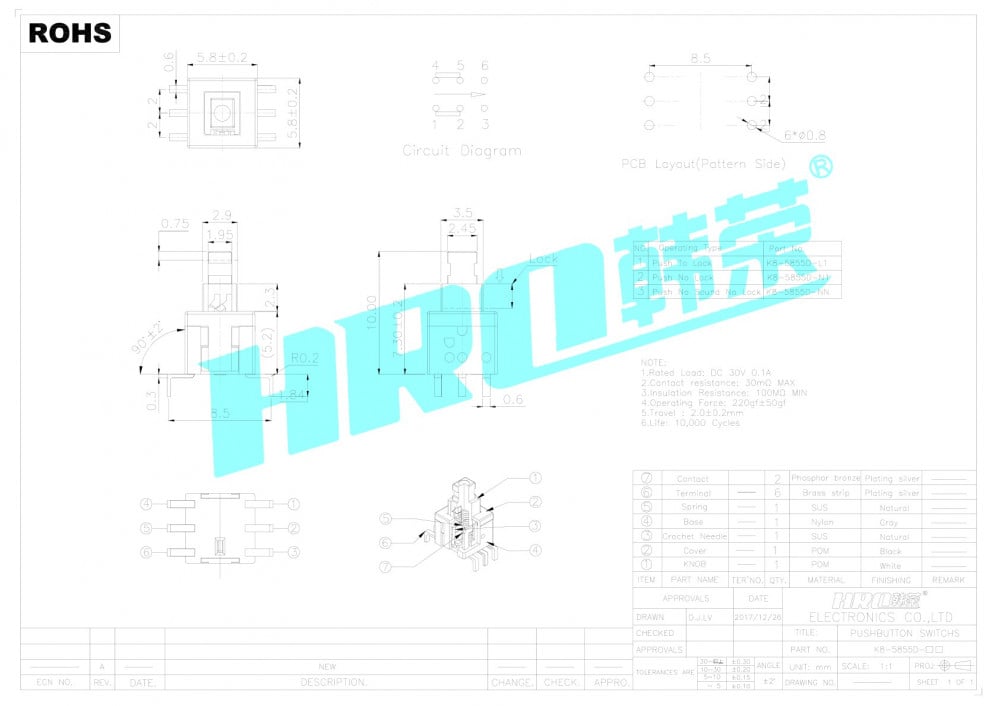 K8-5855D-N1 product drawing page 1