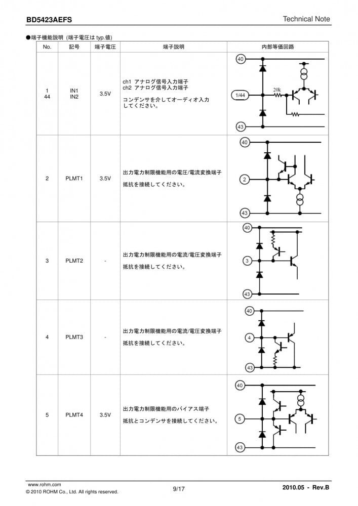 BD5423AEFS-E2 datasheet page 9