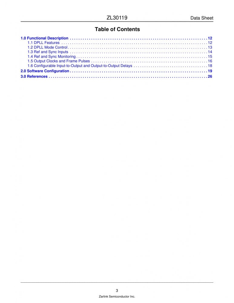 ZL30119GGG2 datasheet page 3