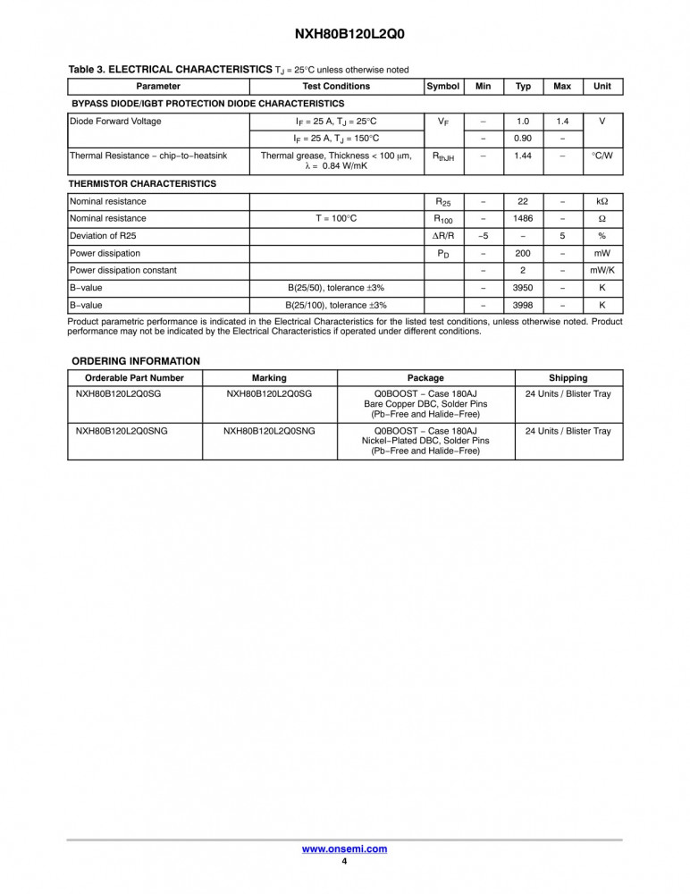 NXH80B120L2Q0 datasheet page 4