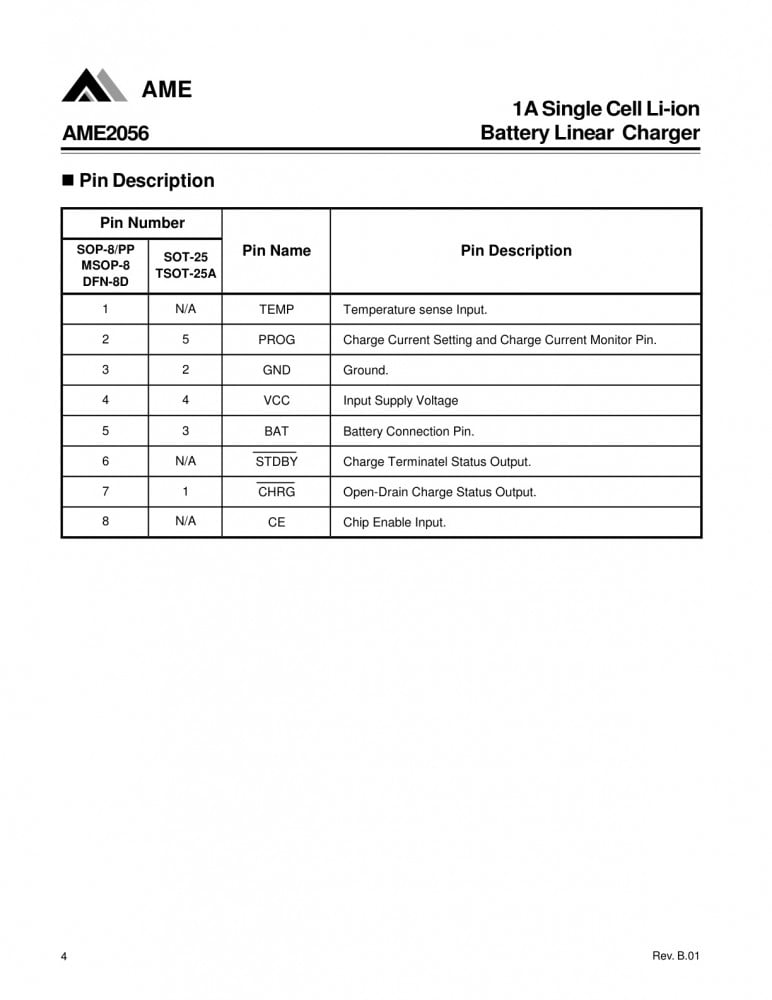 AME2056 datasheet page 4