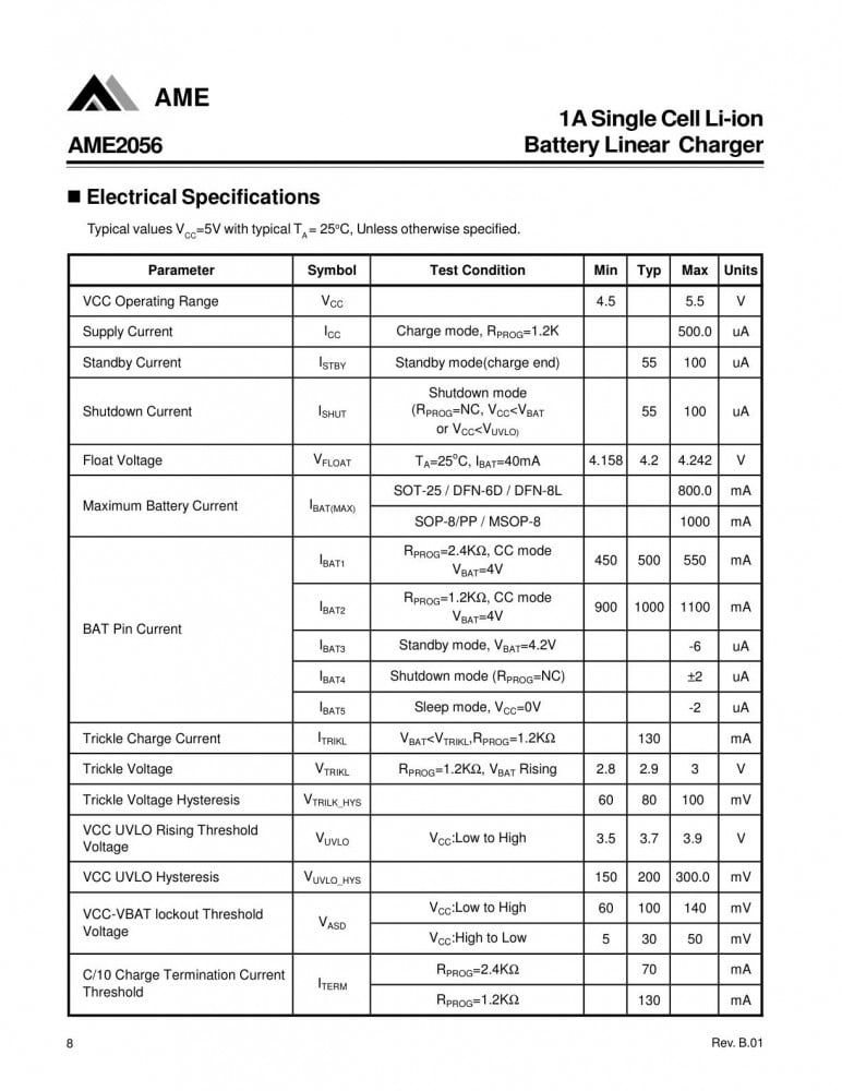 AME2056 datasheet page 8
