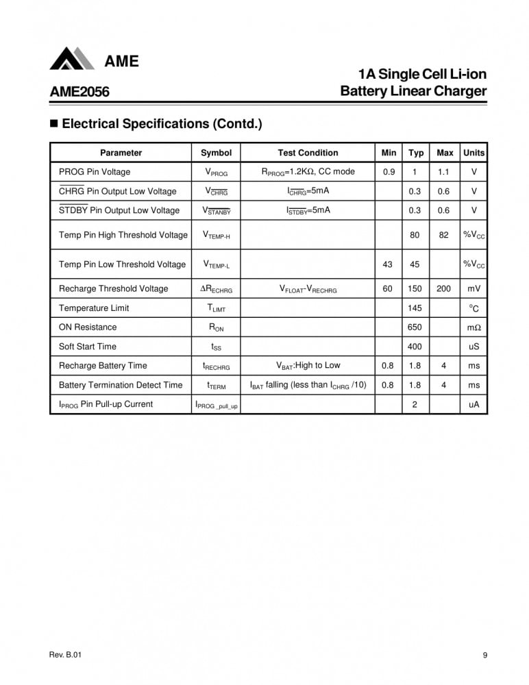 AME2056 datasheet page 9