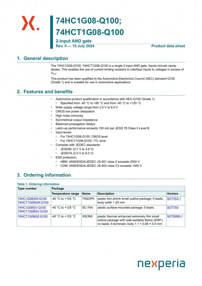 Nexperia datasheet page 1