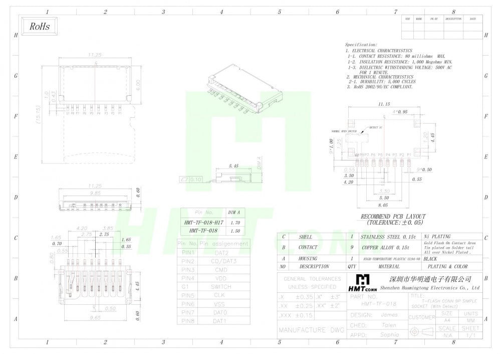HMT-TF-018 technical document page 1