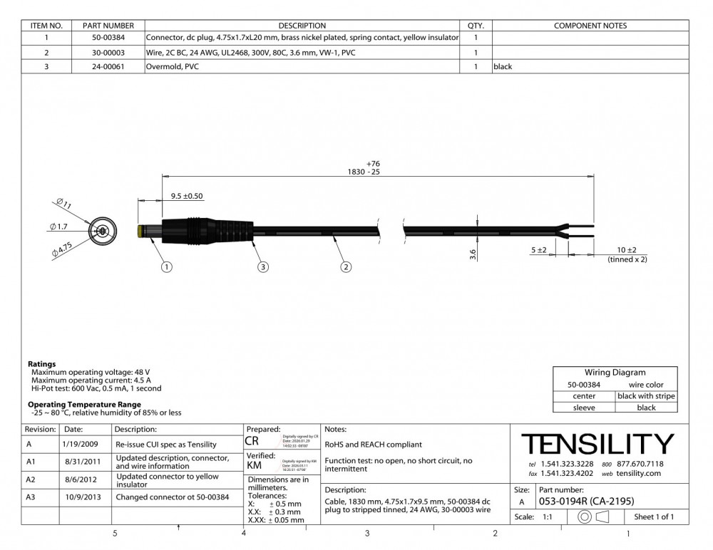 Tensility 053-0194R product drawing