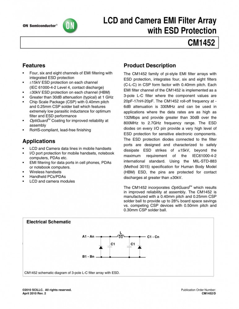 CM1452 technical document page 2