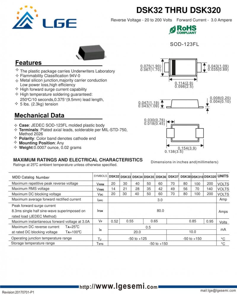 LGE DSK320 datasheet page 1