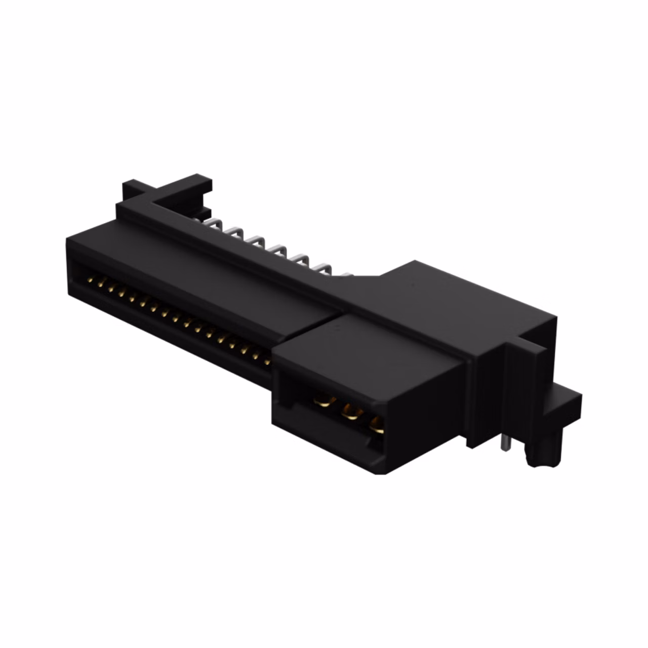 EXTreme LPHPower Receptacle Header, Right-Angle, 2 Power Contacts, 36 Signal Contacts, Select Gold (Au) Plating, for 1.57mm Thick PC Board, with Press-fit Plastic Pegs for sale