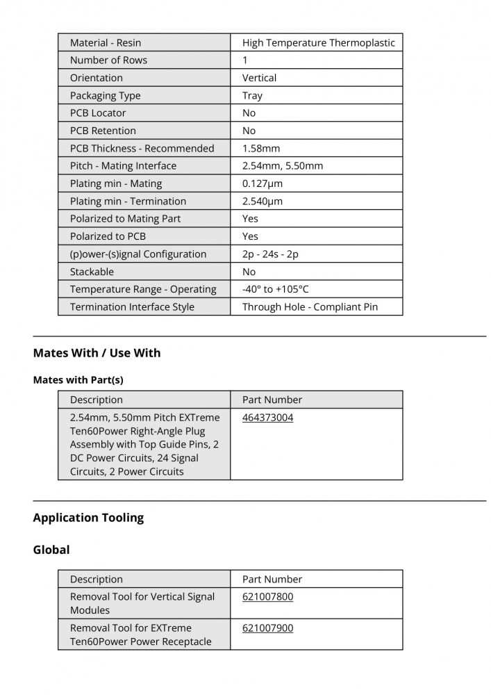 Technical document page 3 for MOLEX 465623004