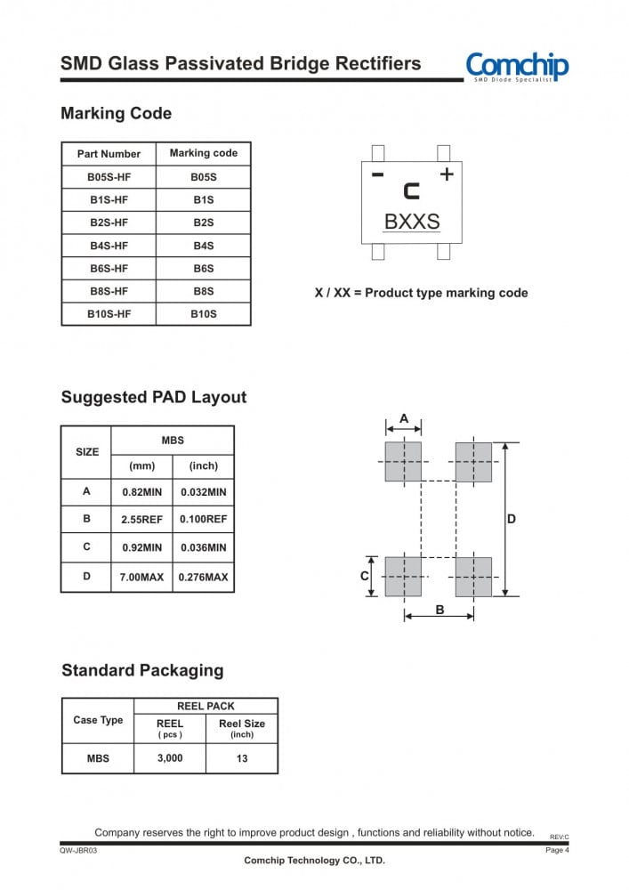 Comchip B6S-HF datasheet page 4