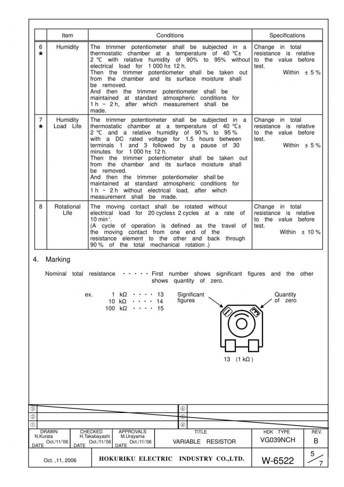 HDK VG039NCHXTB101 specification page 6