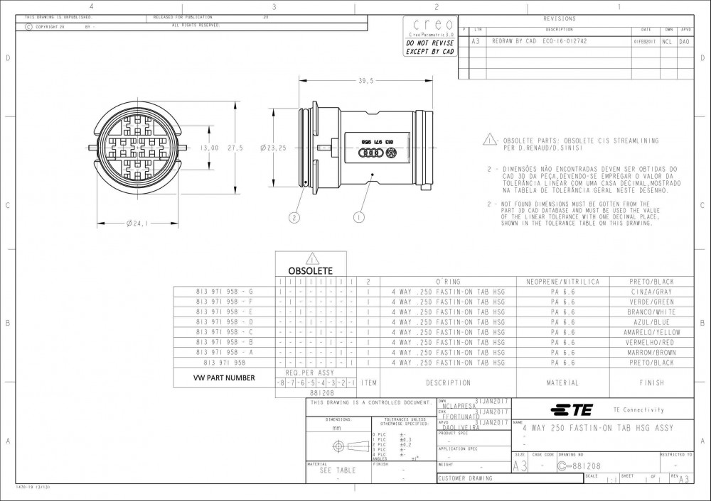 TE Connectivity 881208-1 technical drawing preview