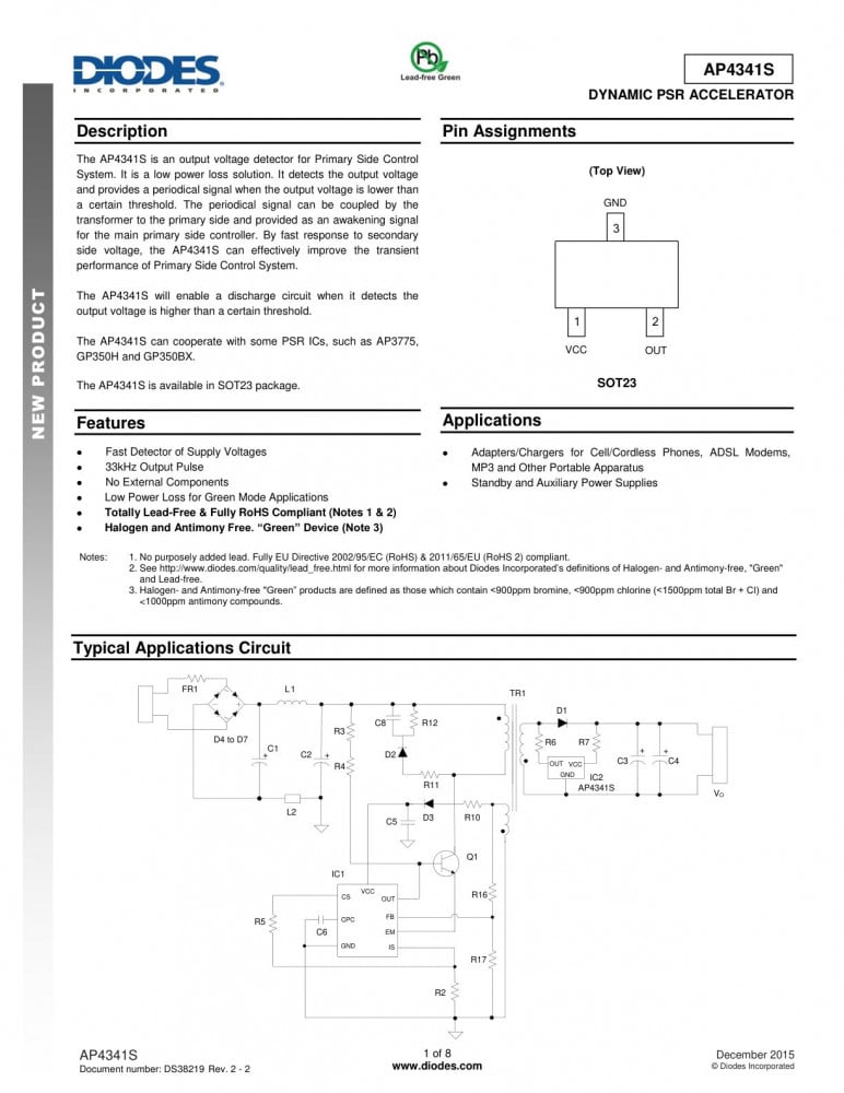 AP4341S datasheet page 1