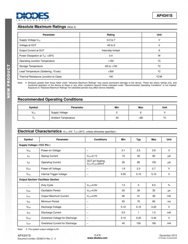 AP4341S datasheet page 3