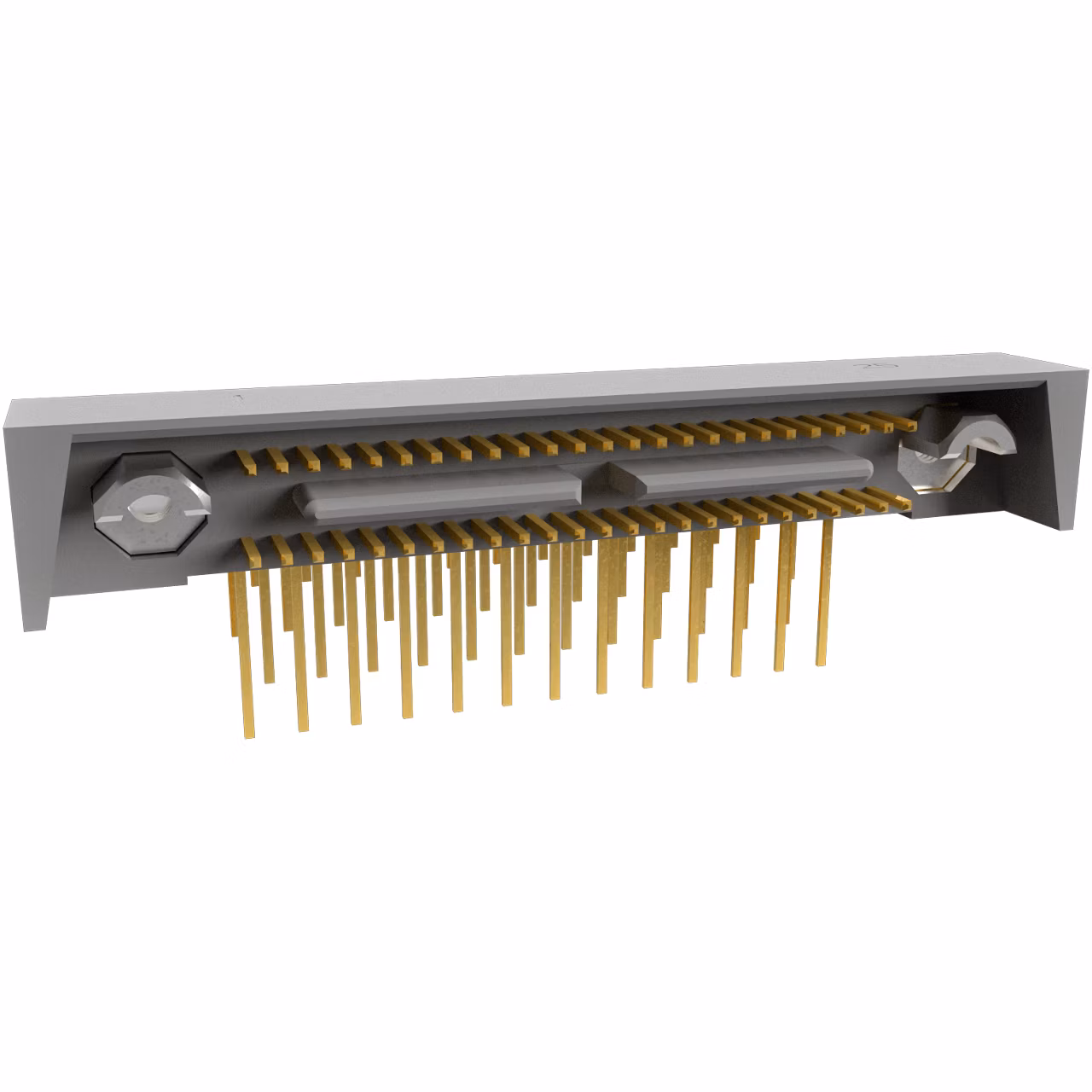 AirBorn W Series Rectangular Board Mount Plug with Pin Contacts, Right Angle, Through Hole, Dual Row, 0.050