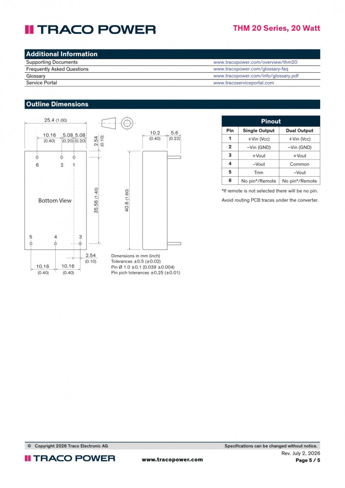 THM 20 series technical document page 5